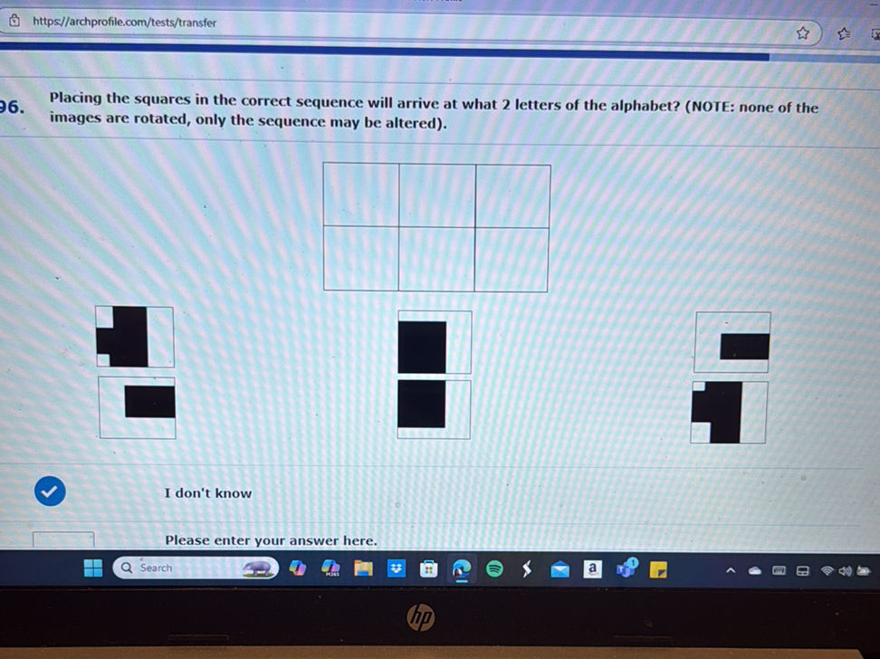 Placing the squares in the correct sequence | StudyX