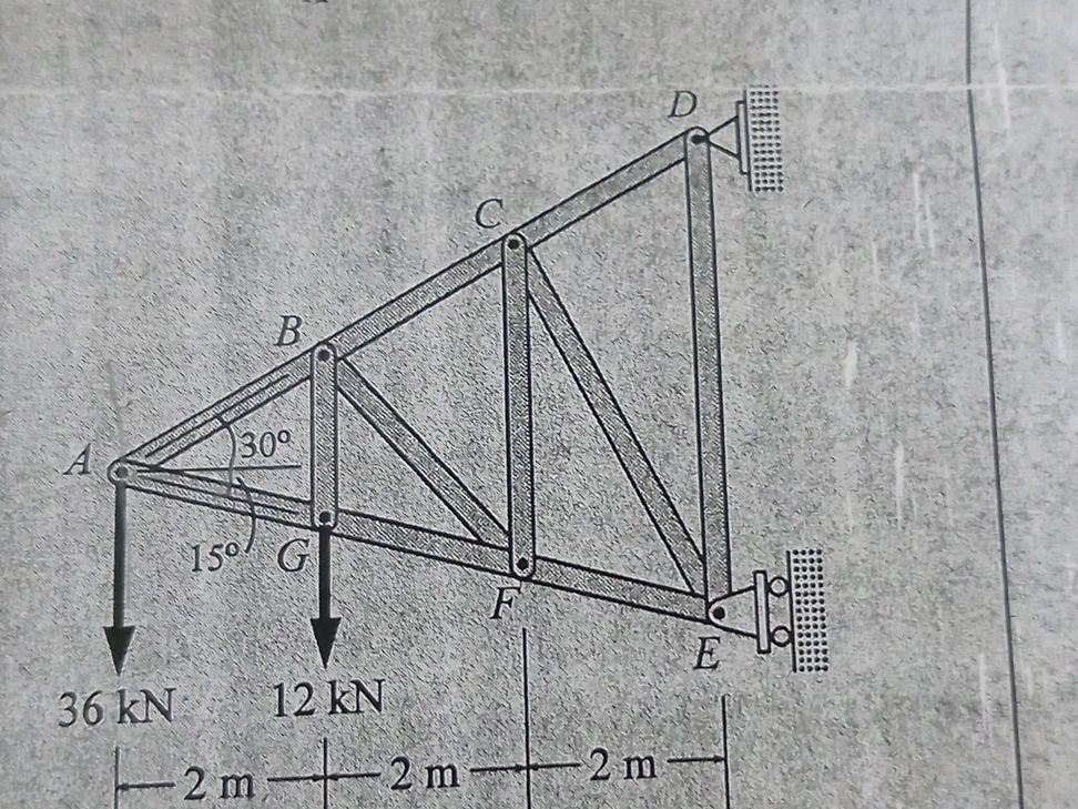 The image shows a truss structure with | StudyX