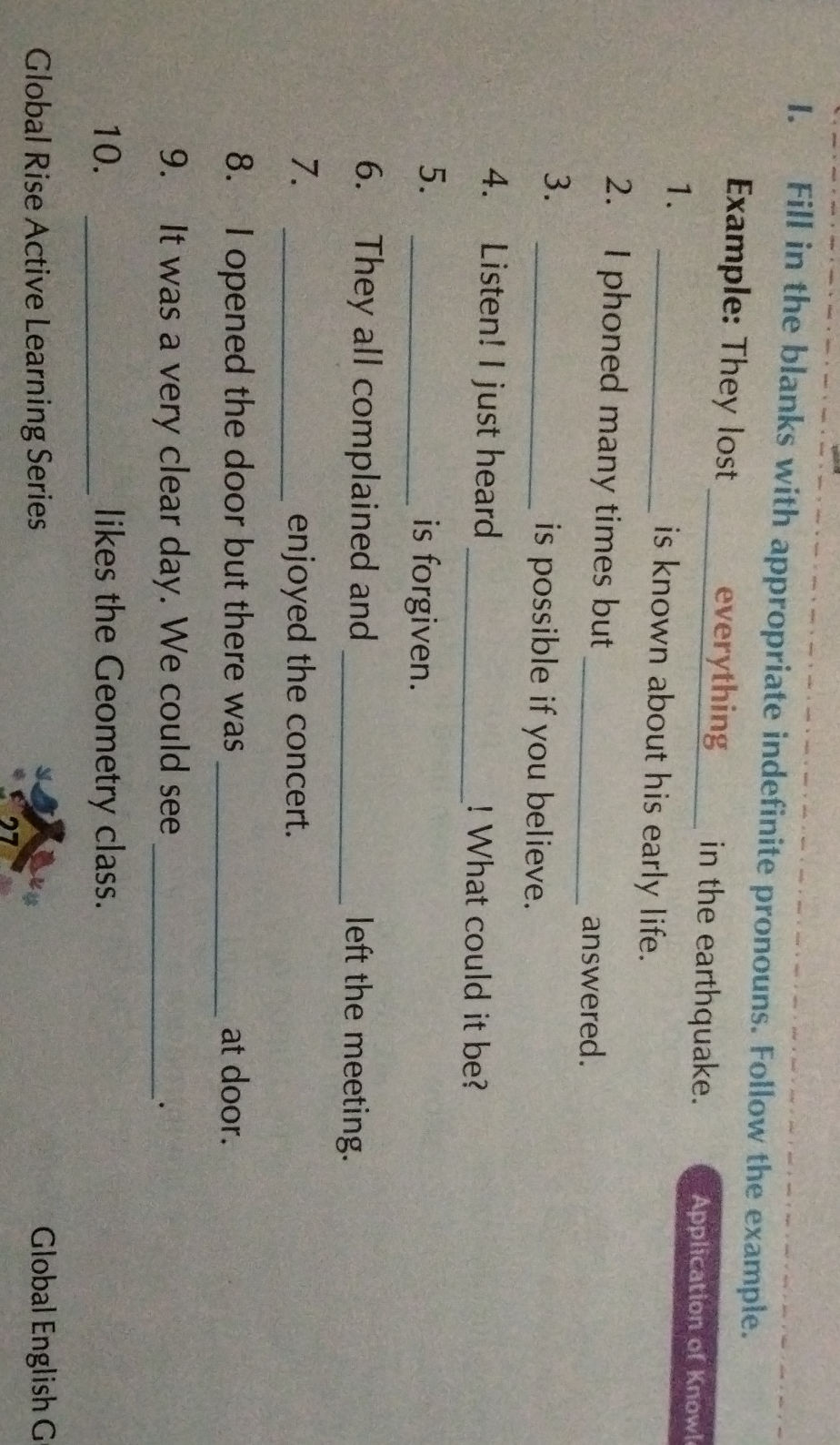 Fill in the blanks with appropriate | StudyX