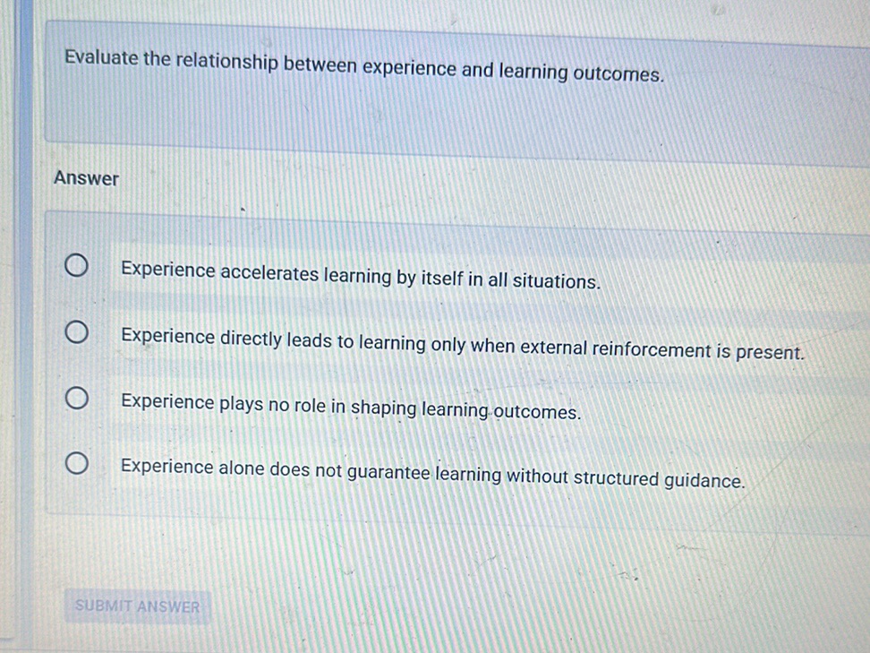 Evaluate the relationship between experience | StudyX