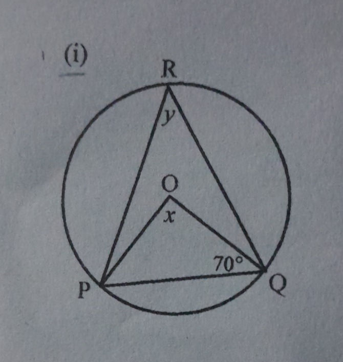 The image shows a circle with center O. | StudyX
