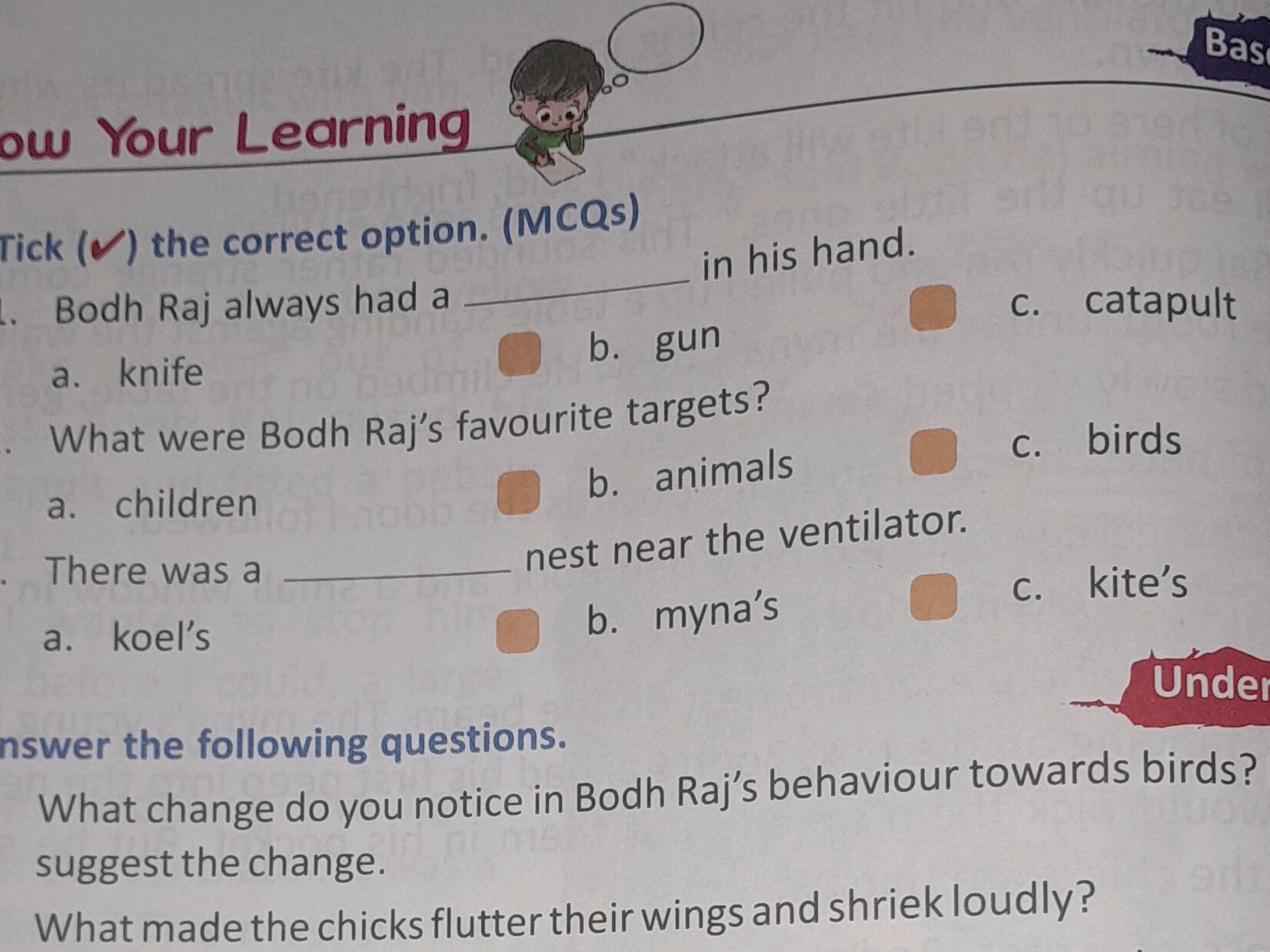 Tick ( ) the correct option. (MCQs) 1. Bodh | StudyX
