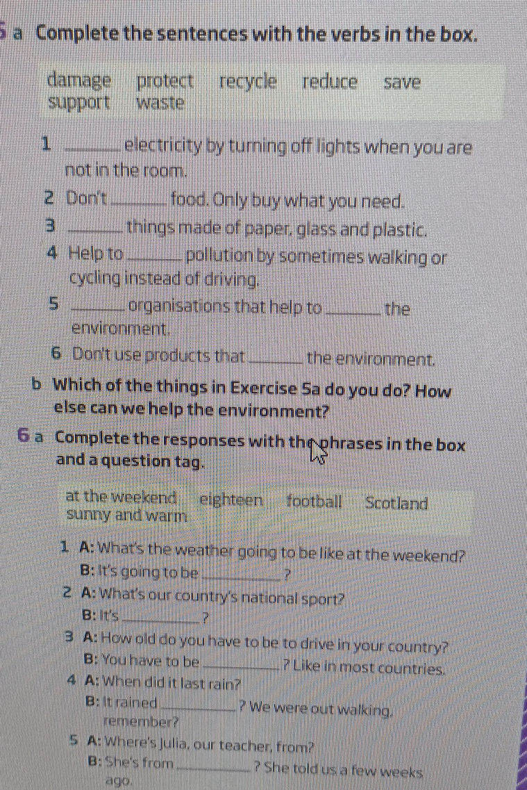 5a Complete the sentences with the verbs in | StudyX