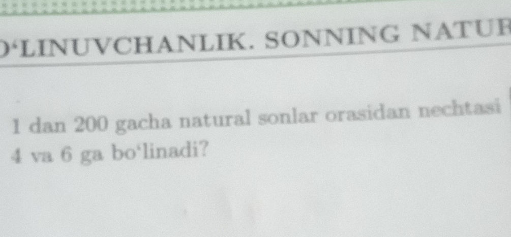 1 dan 200 gacha natural sonlar orasidan | StudyX