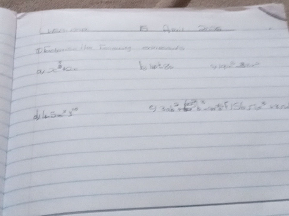 Factorise the following expressions: a) | StudyX