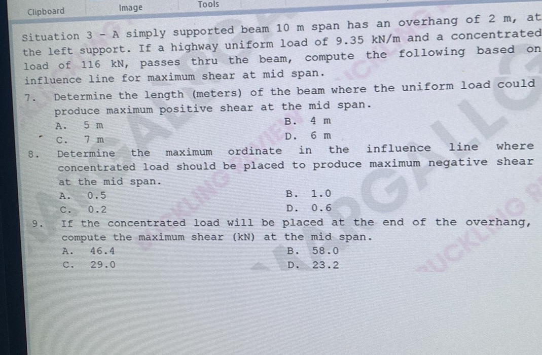 7. Determine the length (meters) of the beam | StudyX