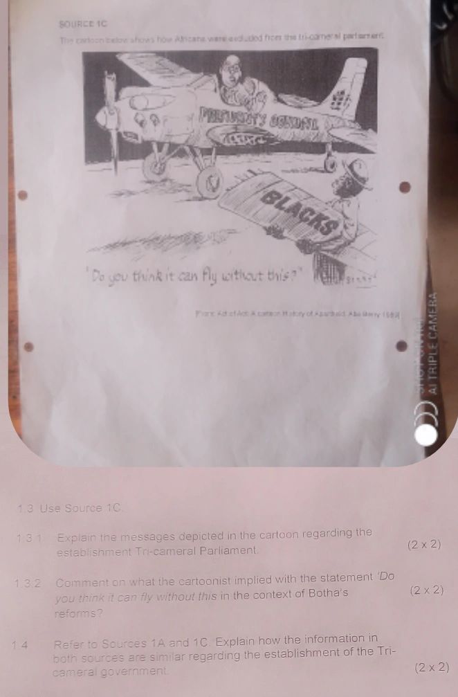 SOURCE 1C The cartoon below shows how | StudyX