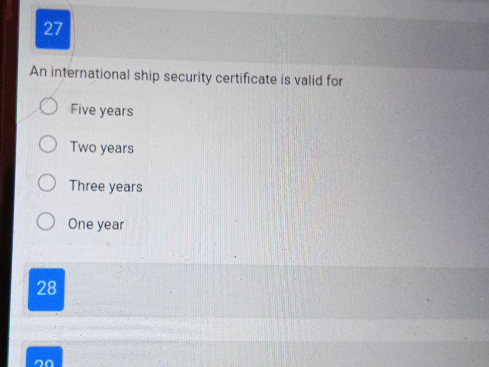 An international ship security certificate | StudyX