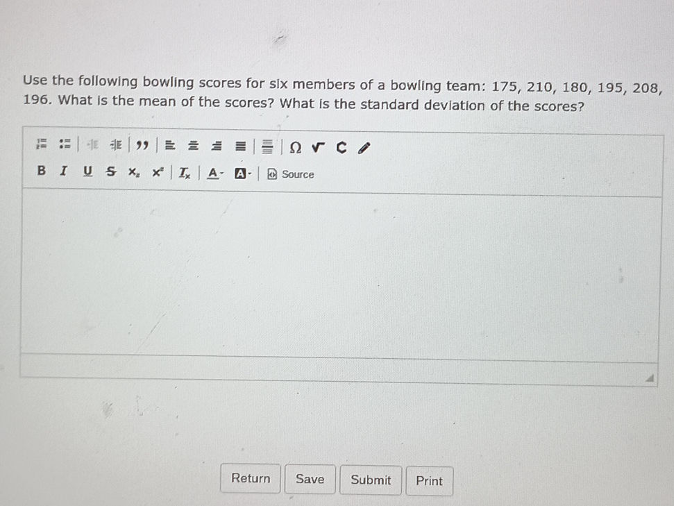 Use the following bowling scores for six | StudyX