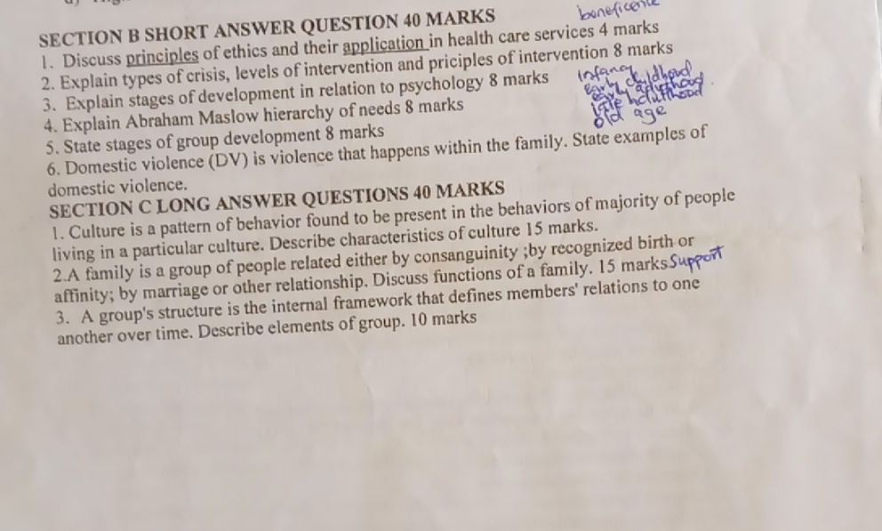 SECTION B SHORT ANSWER QUESTION 40 MARKS 1. | StudyX