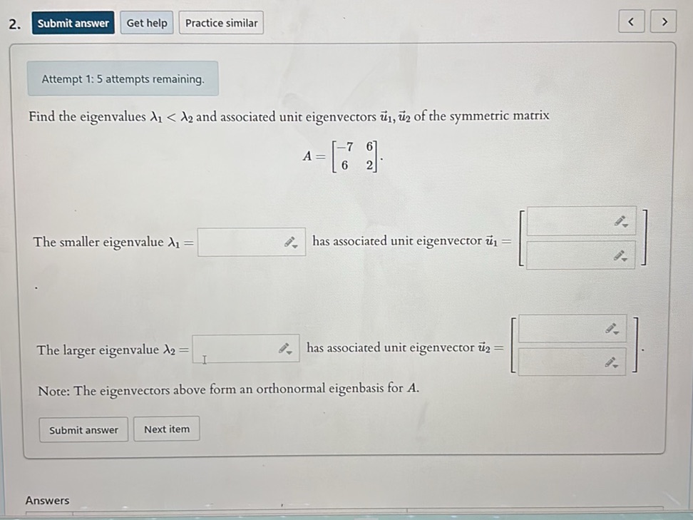 Find the eigenvalues $ _1