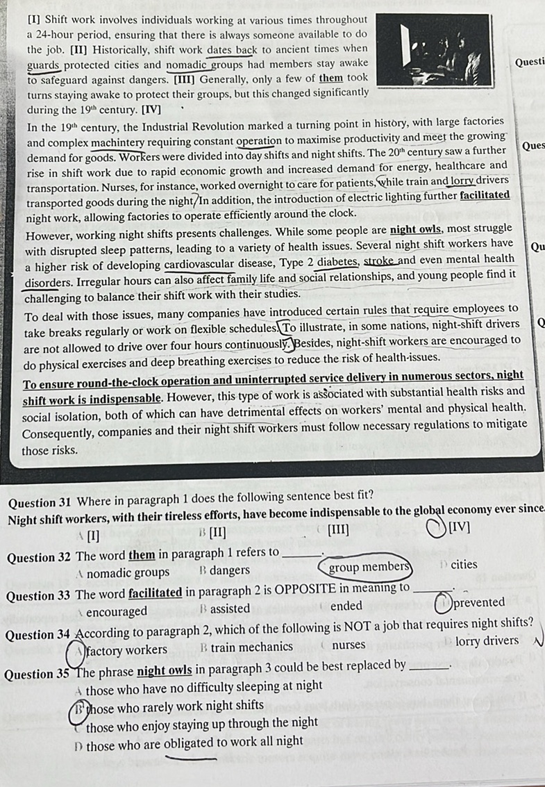 Question 31 Where in paragraph 1 does the | StudyX