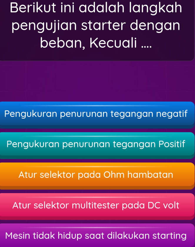 Berikut ini adalah langkah pengujian starter | StudyX