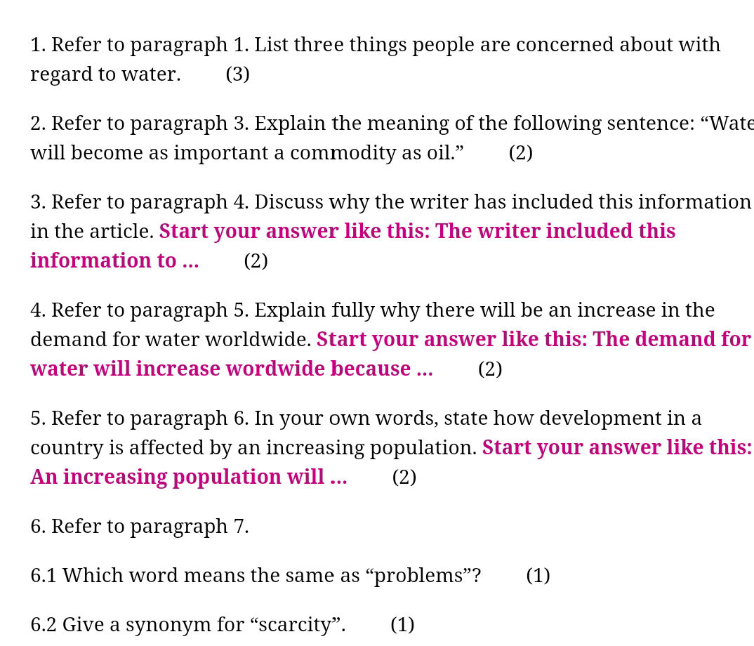 1. Refer to paragraph 1. List three things | StudyX