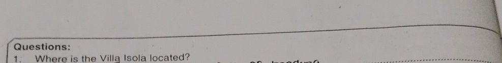 Location of Villa Isola | StudyX