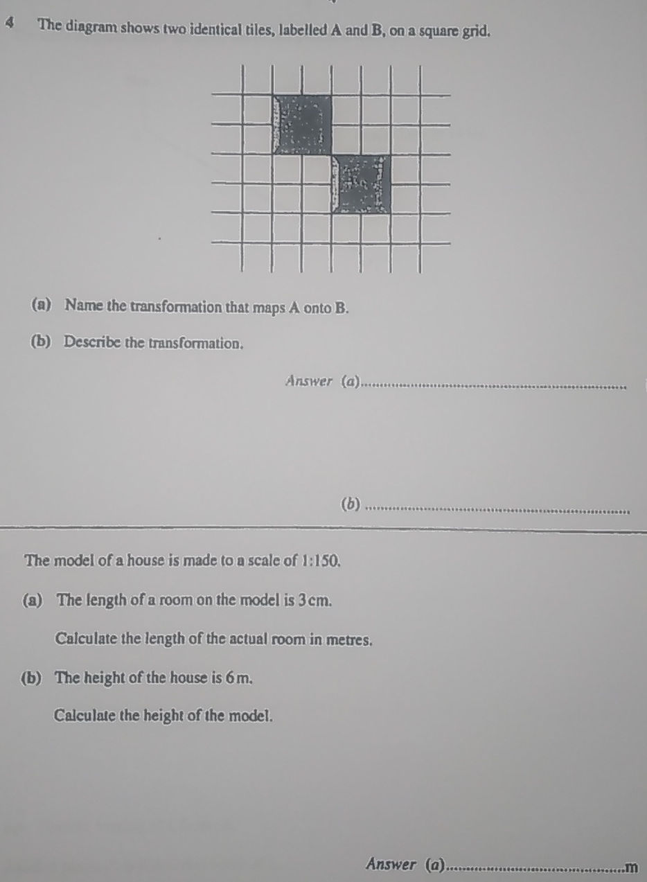 4 The diagram shows two identical tiles, | StudyX