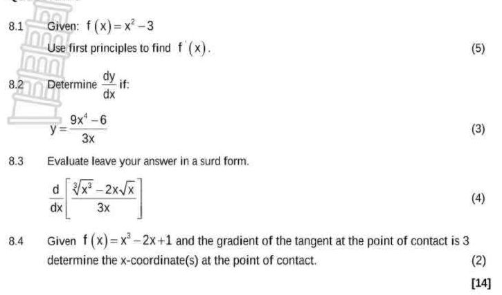 8.1 Given: $f(x) = x^2 - 3$ Use first | StudyX