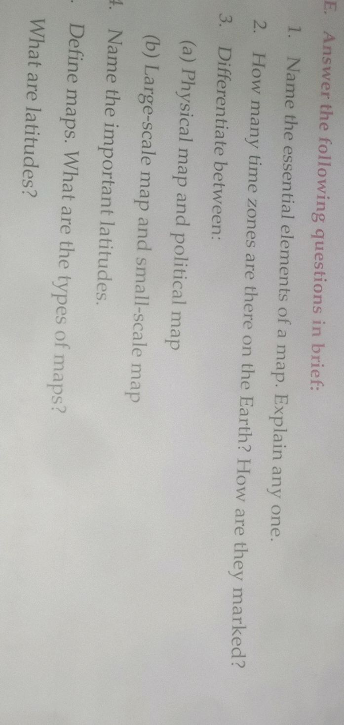 E. Answer the following questions in brief: | StudyX