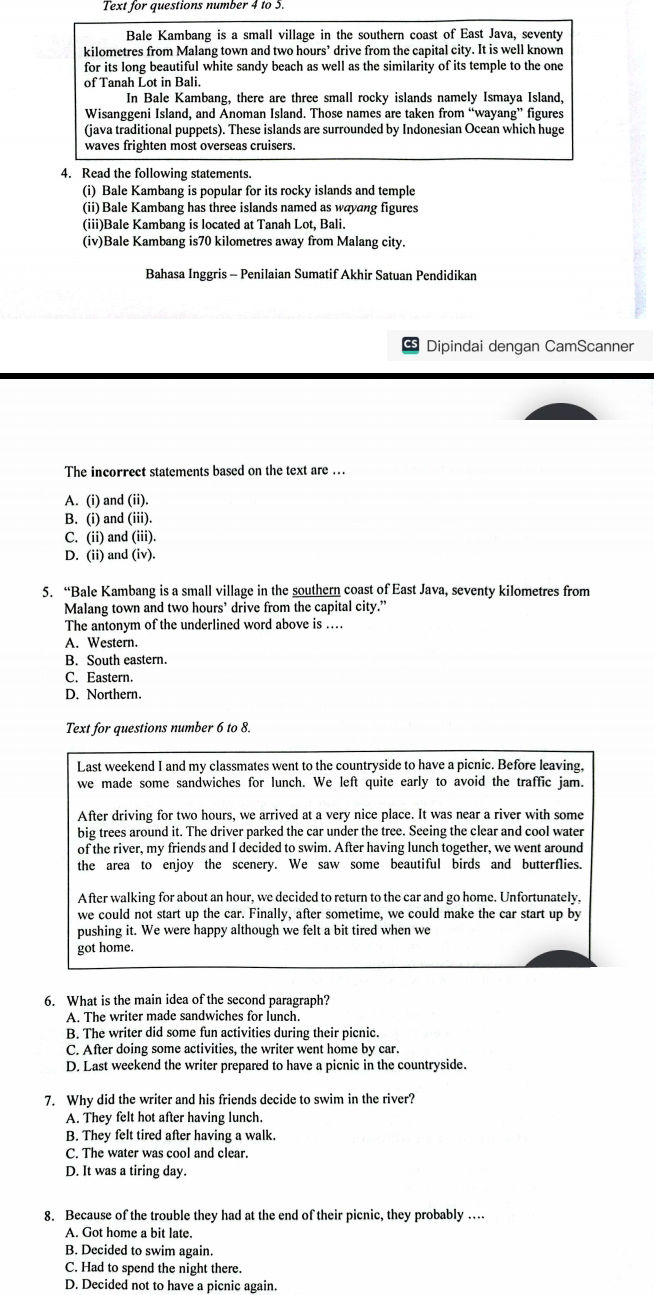 4. Read the following statements. (i) Bale | StudyX