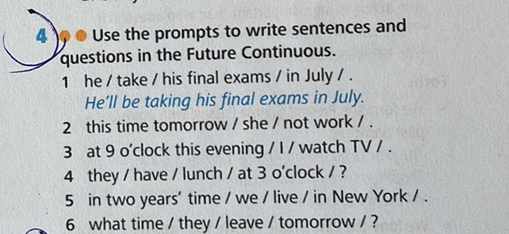 Use the prompts to write sentences and | StudyX
