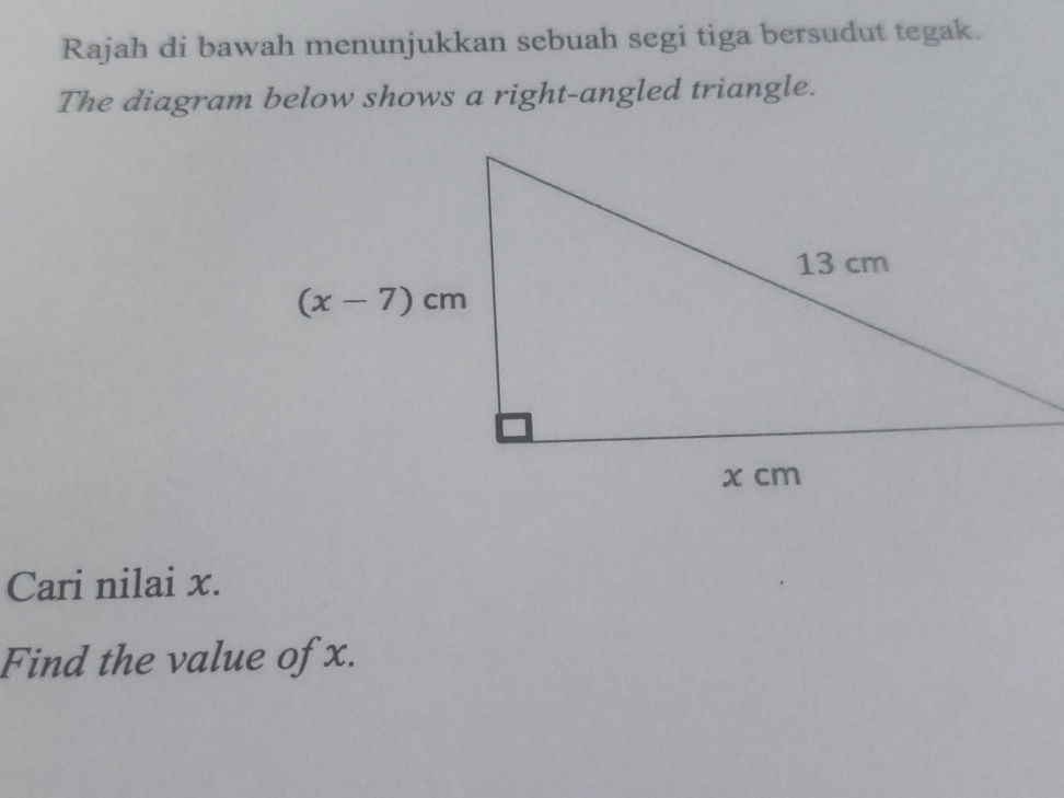 The diagram below shows a right-angled | StudyX