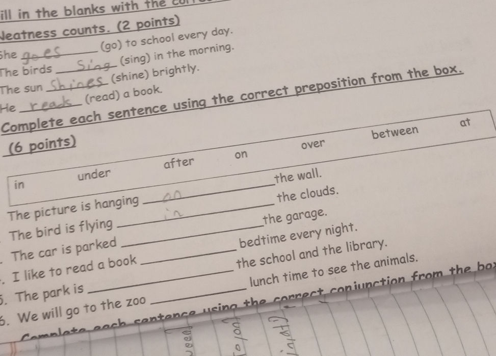 Complete each sentence using the correct | StudyX