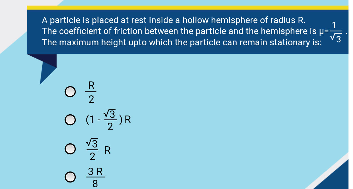 A particle is placed at rest inside a hollow | StudyX