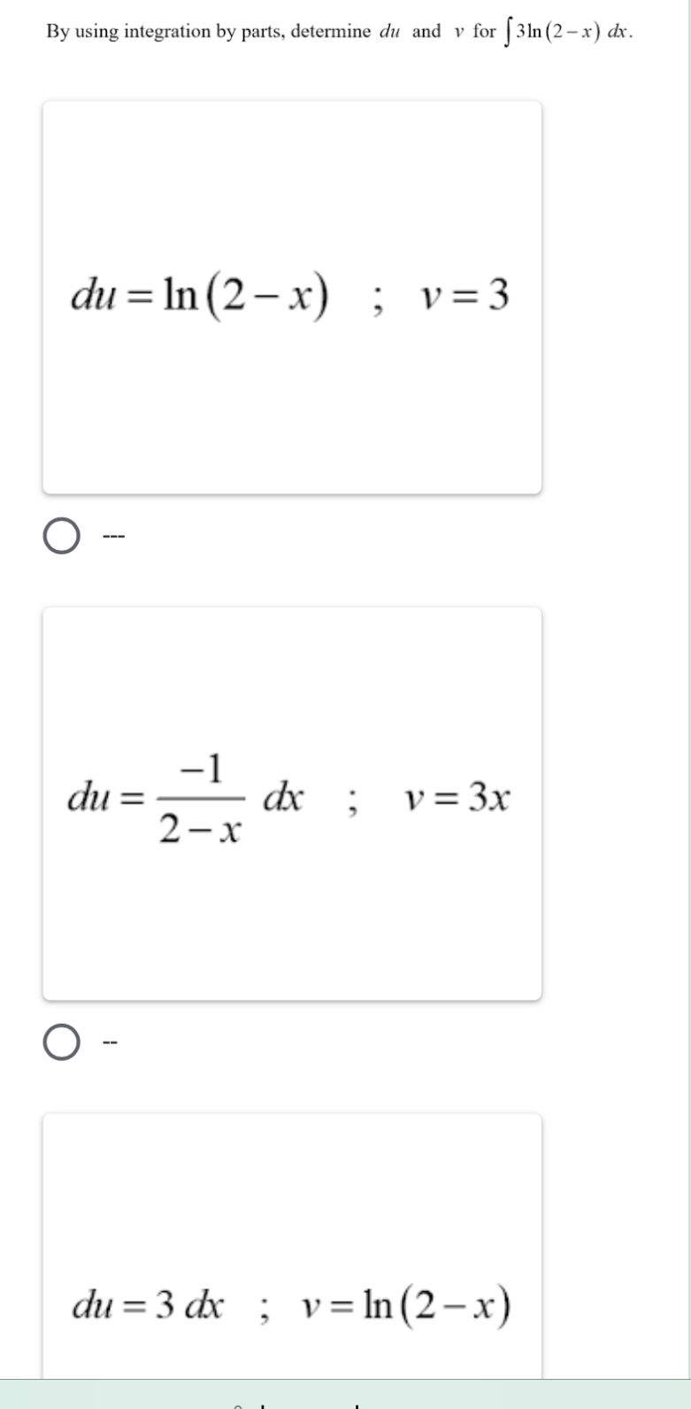 By using integration by parts, determine | StudyX