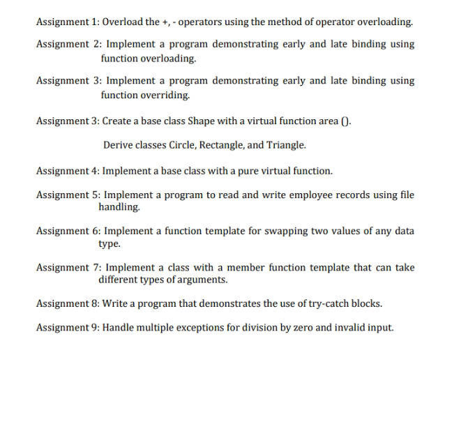 Assignment 1: Overload the +, - operators | StudyX