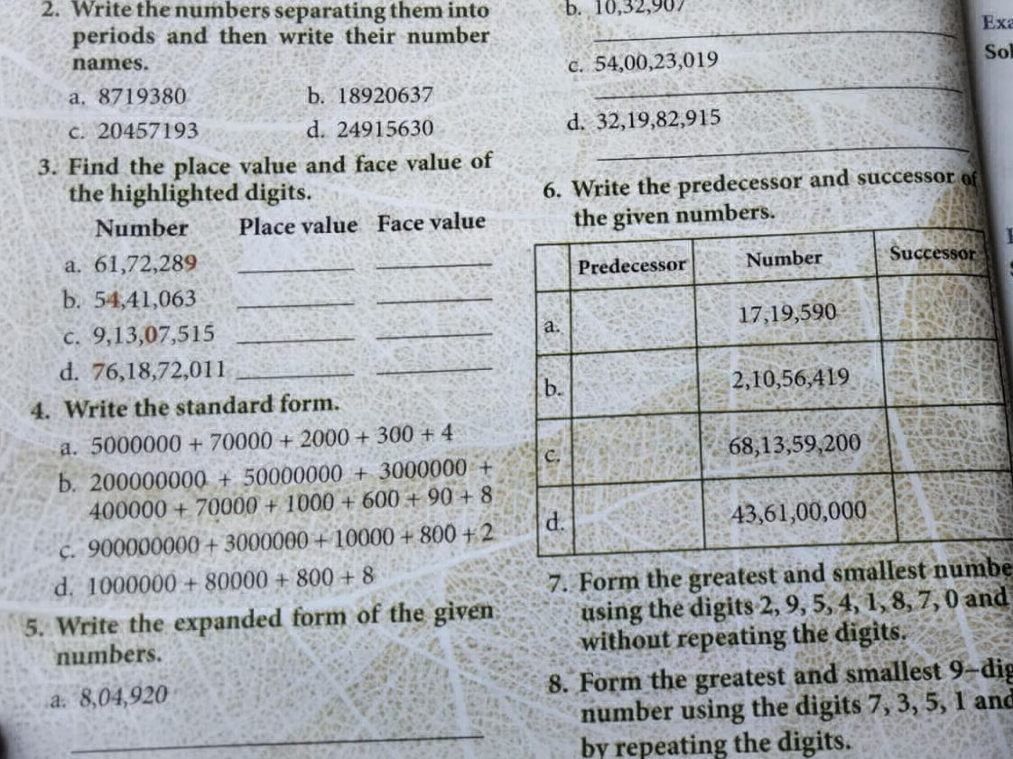2. Write the numbers separating them into | StudyX