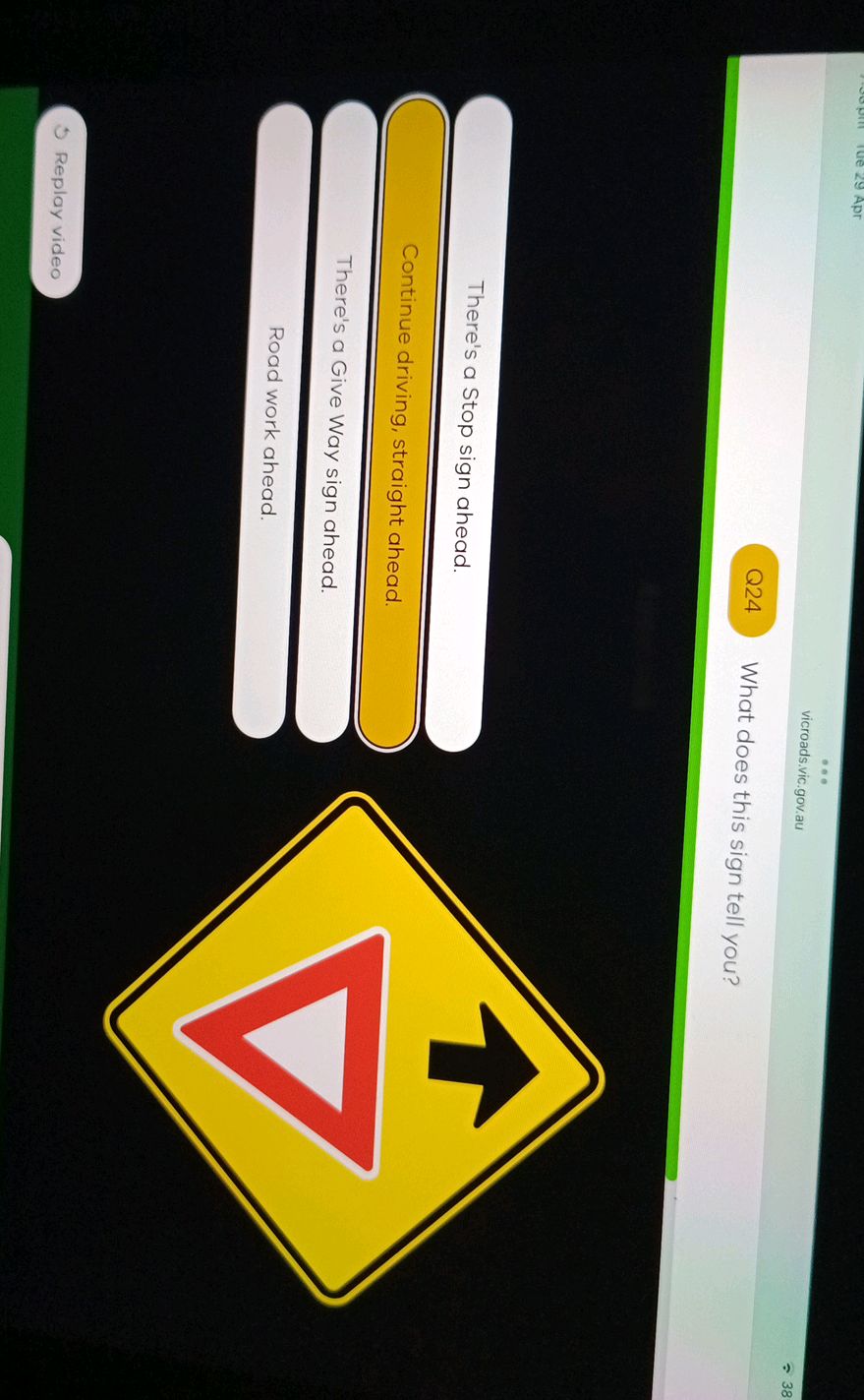 What does this sign tell you? Road work | StudyX