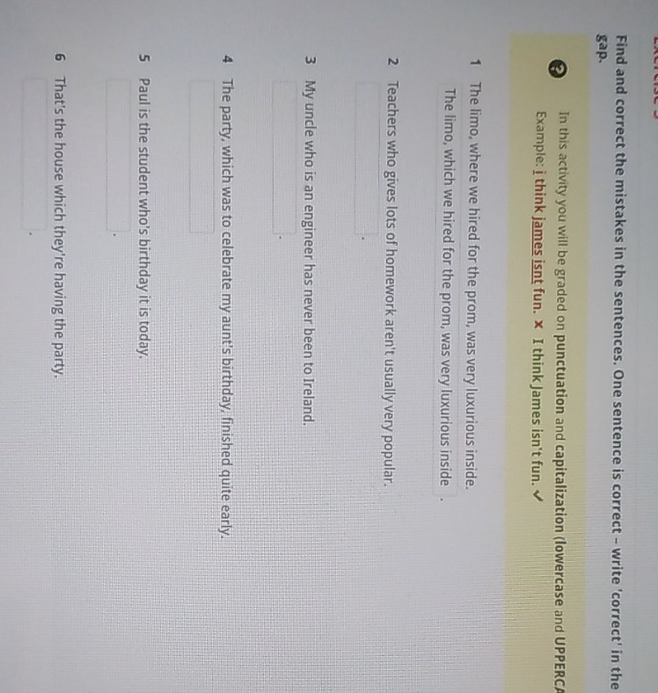 Find and correct the mistakes in the | StudyX