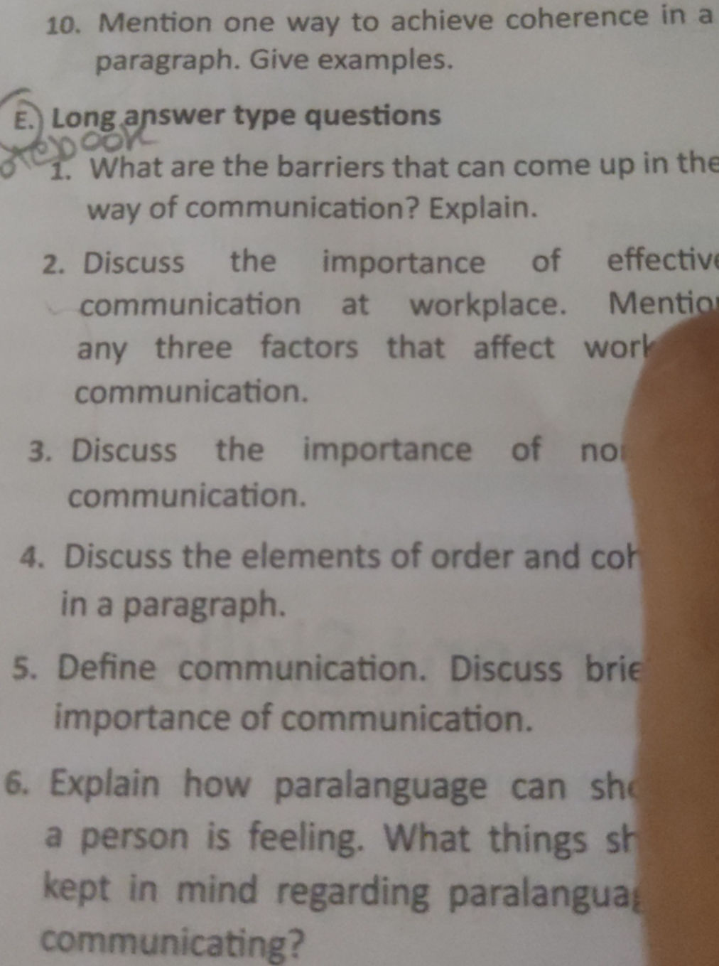 10. Mention one way to achieve coherence in | StudyX