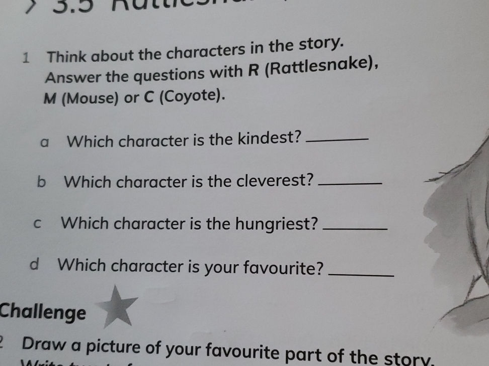 1 Think about the characters in the story. | StudyX