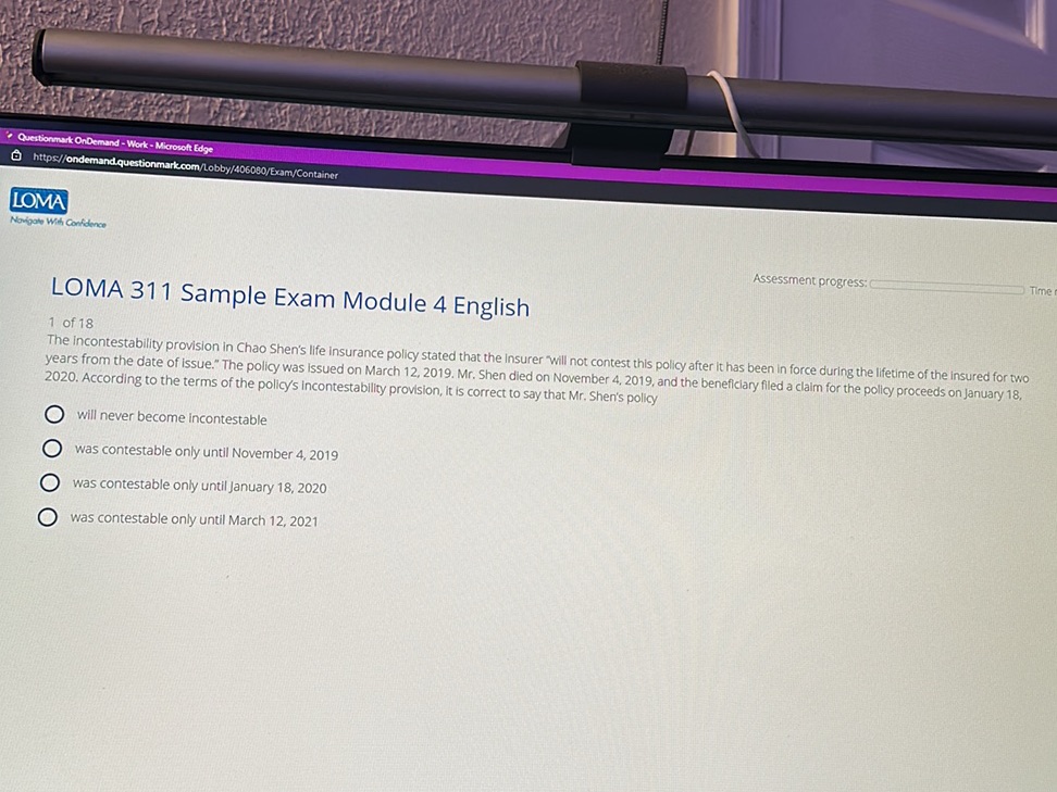 The incontestability provision in Chao | StudyX