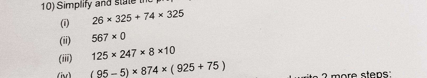 10) Simplify and state the property. (i) 26 | StudyX