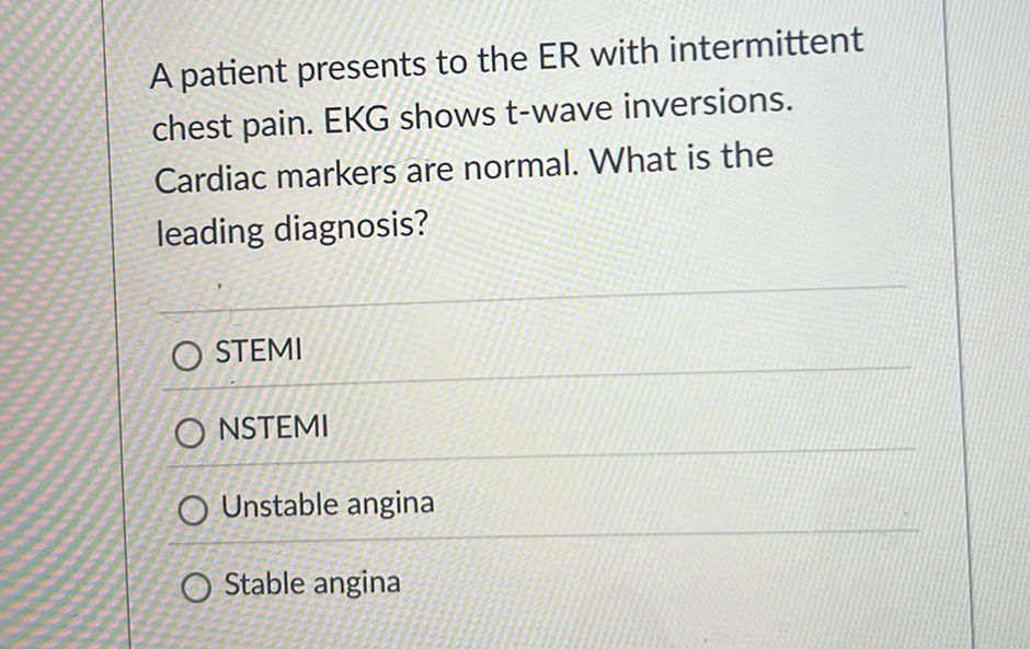 A patient presents to the ER with | StudyX