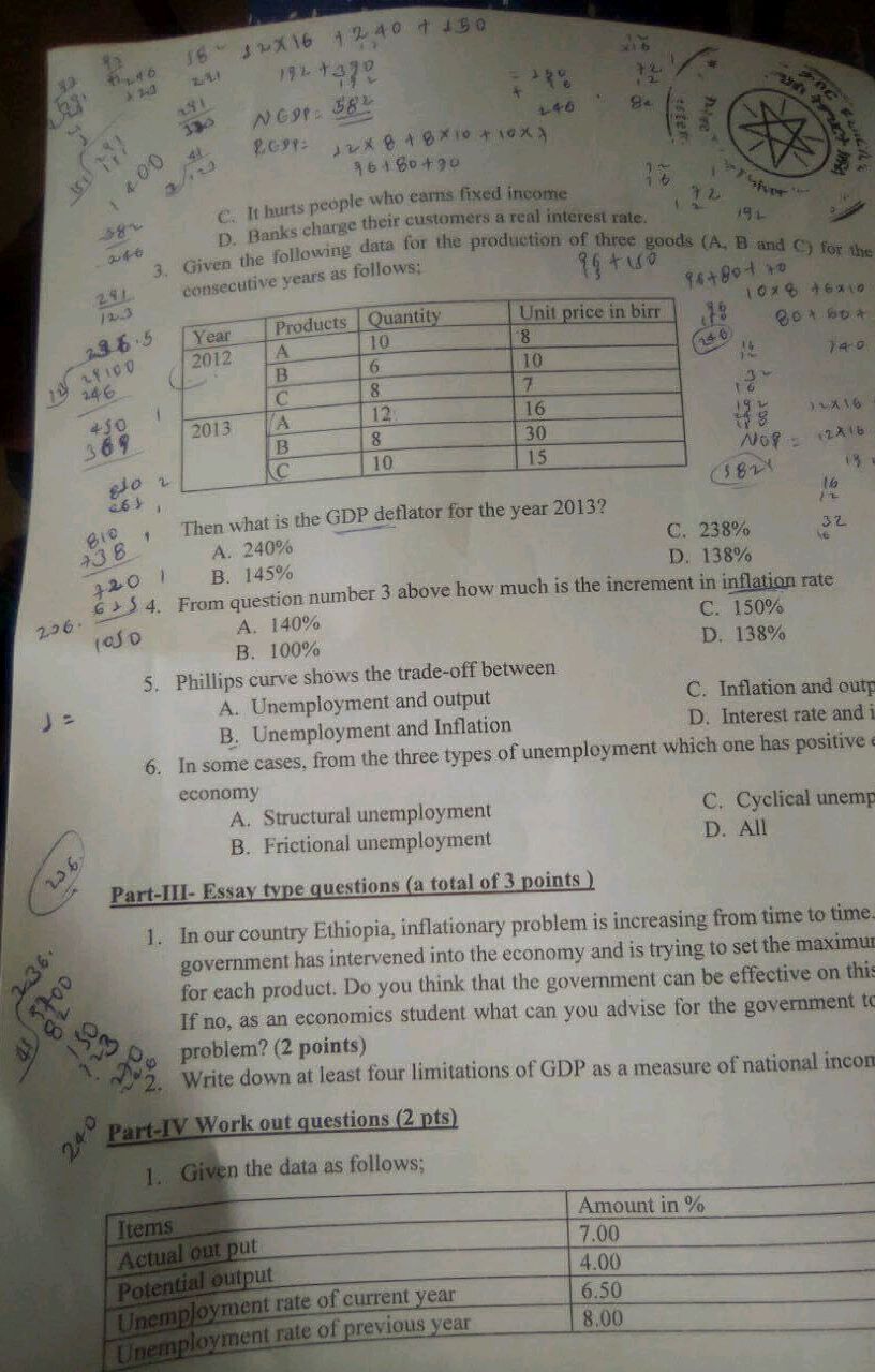 3. Given the following data for the | StudyX