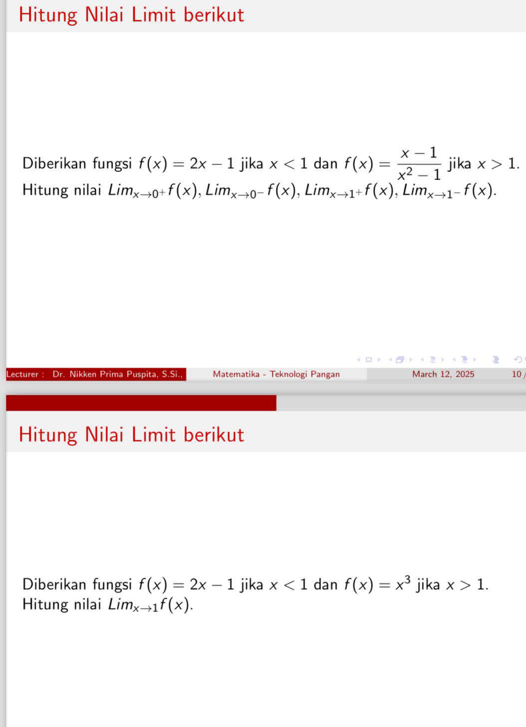 Hitung Nilai Limit berikut Diberikan fungsi | StudyX