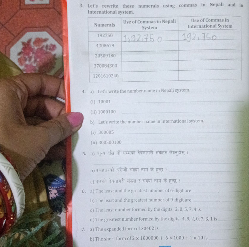 3. Let's rewrite these numerals using commas | StudyX