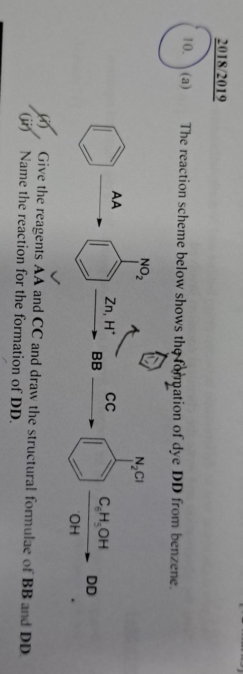 10. (a) The reaction scheme below shows the | StudyX
