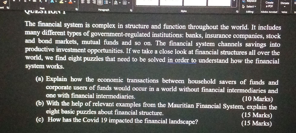 The financial system is complex in structure | StudyX