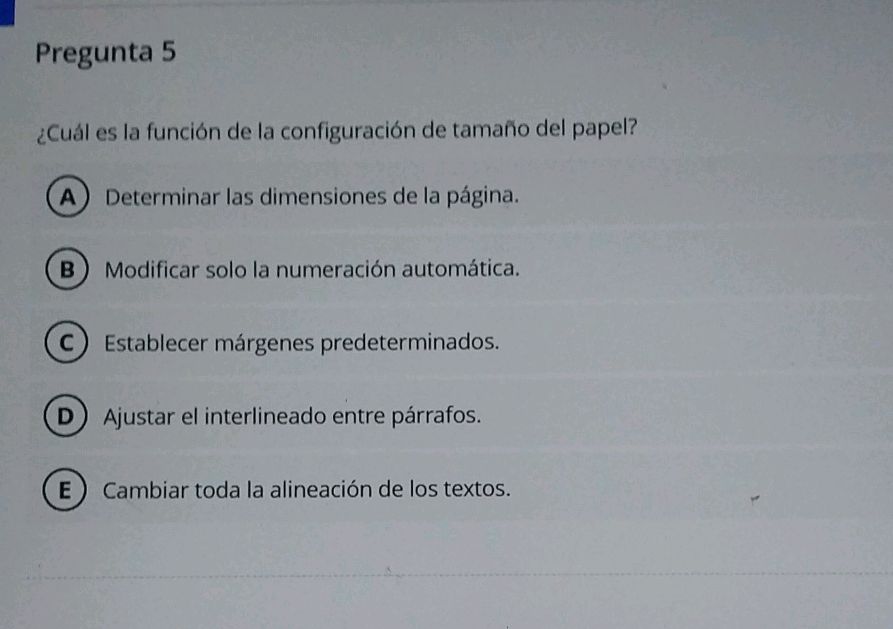 Pregunta 5 ¿Cuál es la función de la | StudyX