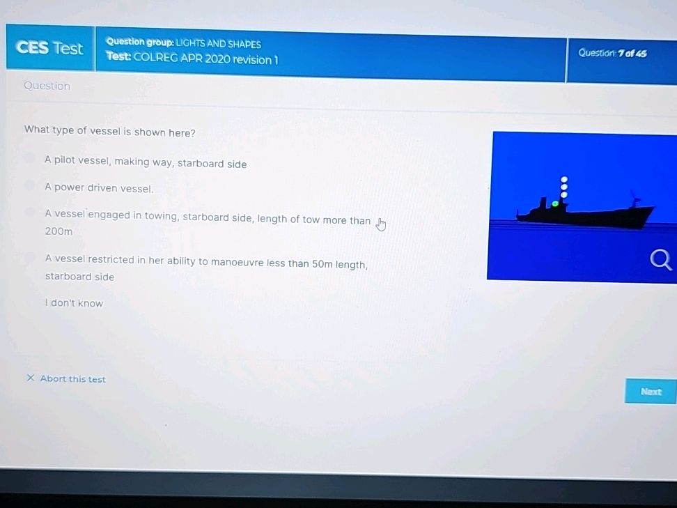 What type of vessel is shown here? A pilot | StudyX