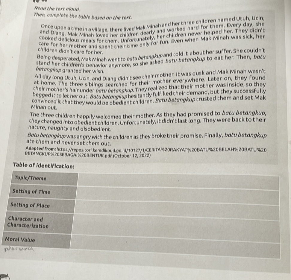 Read the text aloud. Then, complete the | StudyX