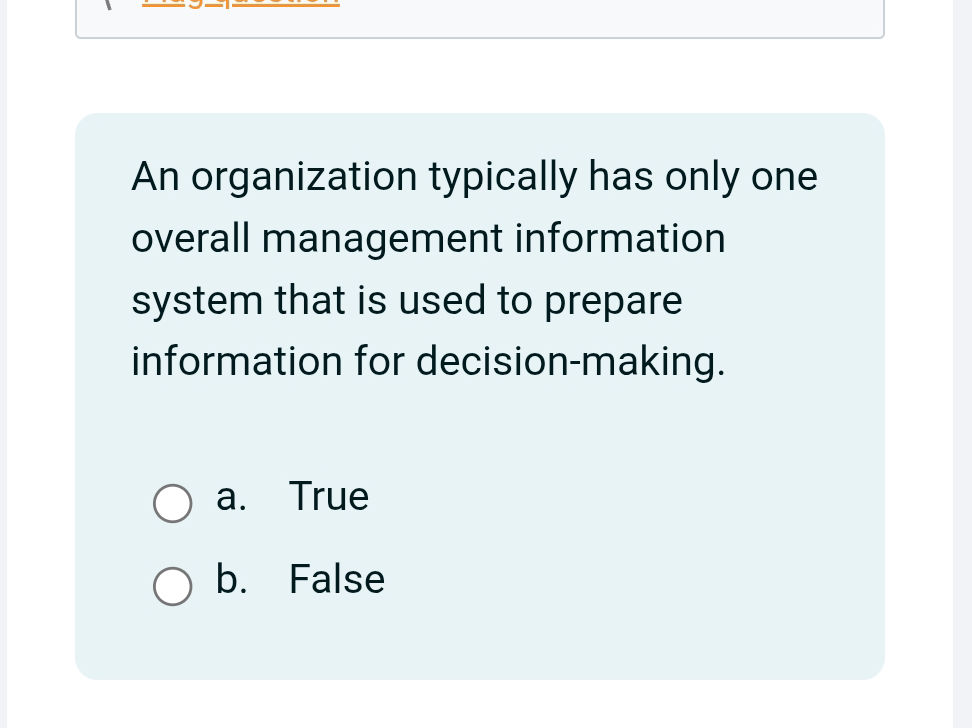 An organization typically has only one | StudyX