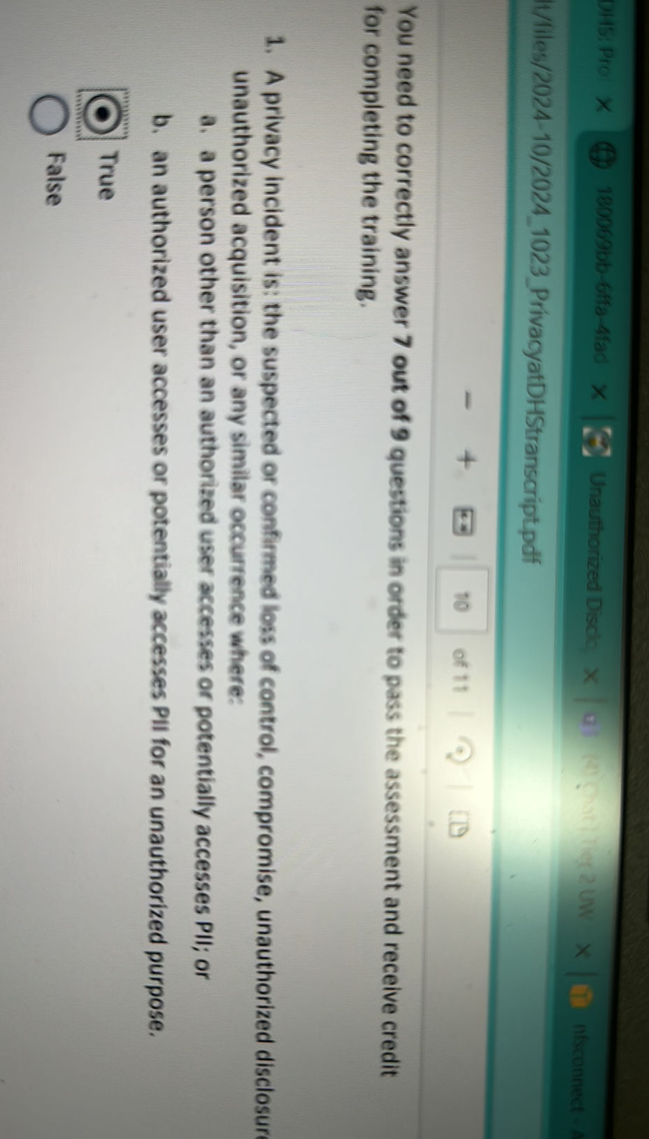 You need to correctly answer 7 out of 9 | StudyX