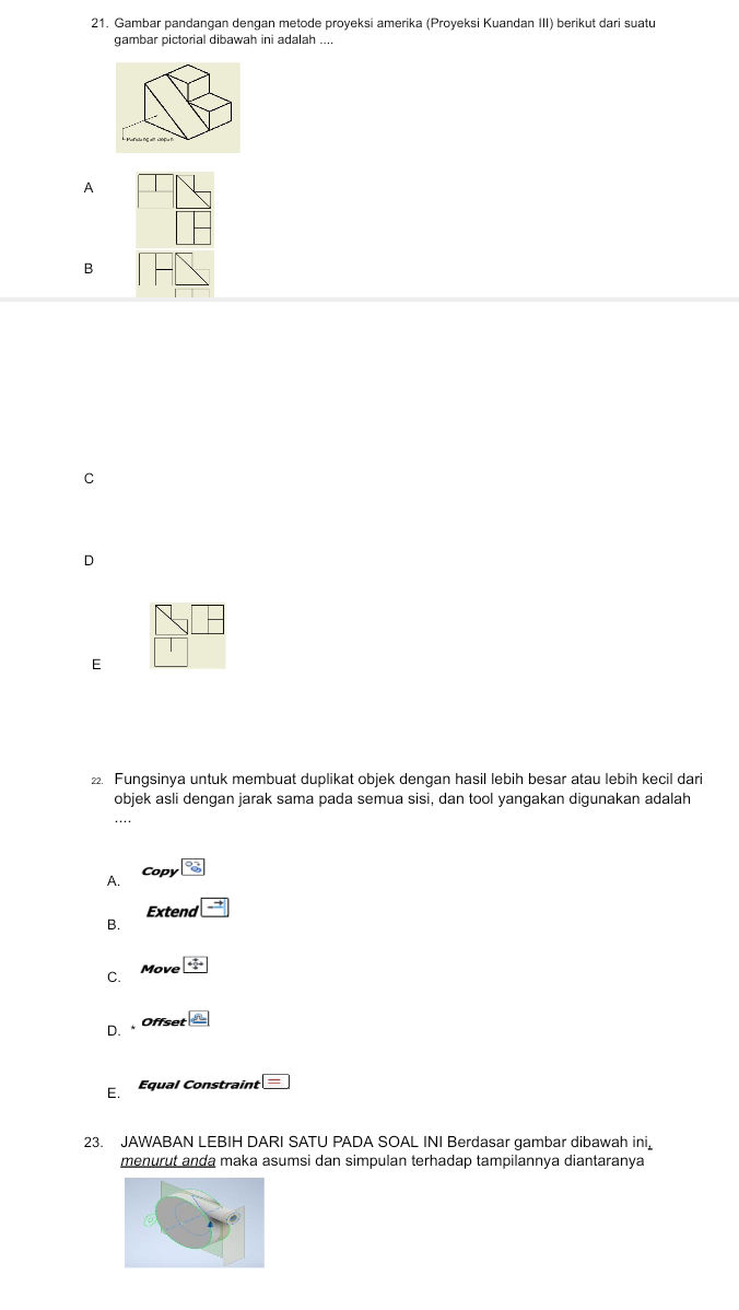 21. Gambar pandangan dengan metode proyeksi | StudyX