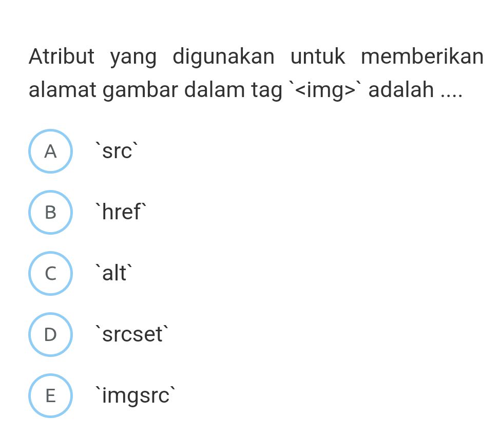 Atribut yang digunakan untuk memberikan | StudyX