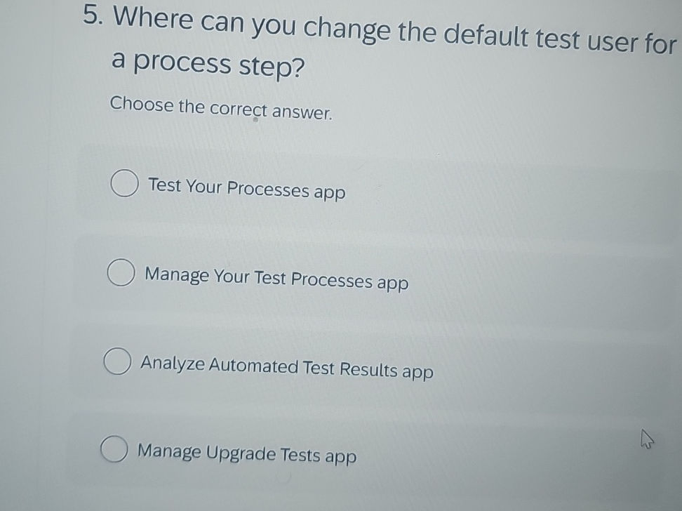 Where can you change the default test user